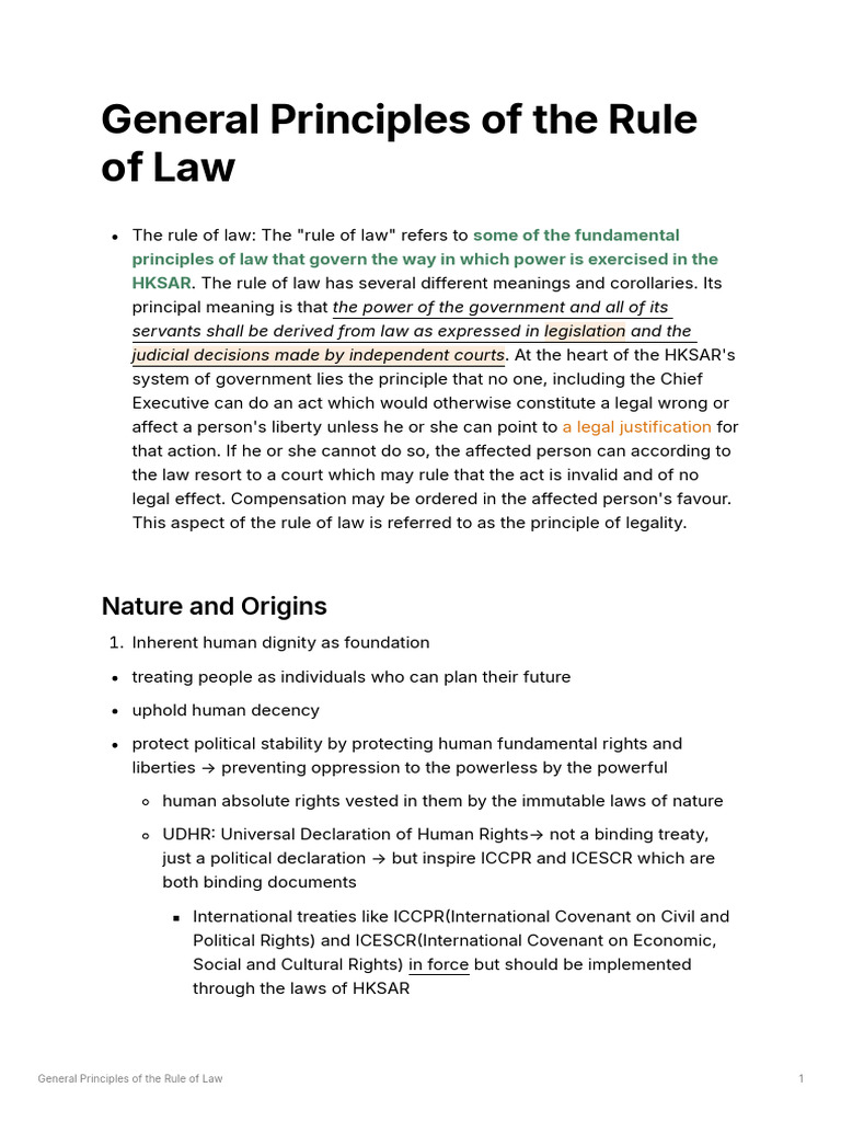 Neral Principles of The Rule of Law | PDF | Rule Of Law | Political Law