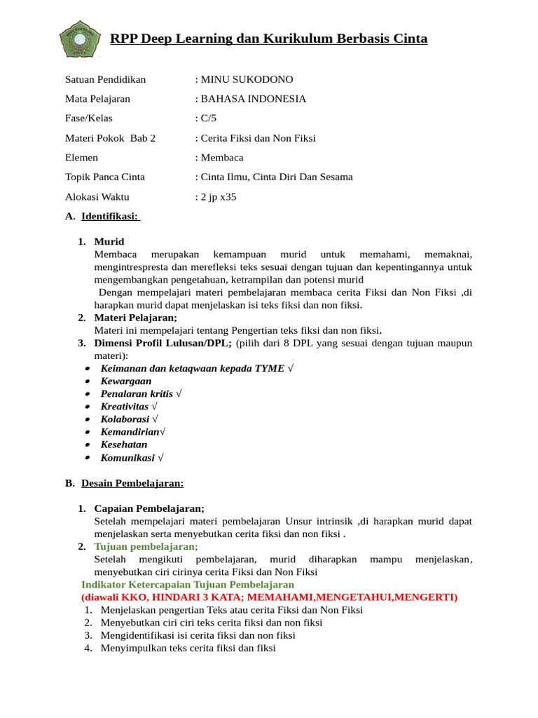 RPM B.indo KLS 5 - (Cerita Fiksi Dan Non Fiksi) | PDF