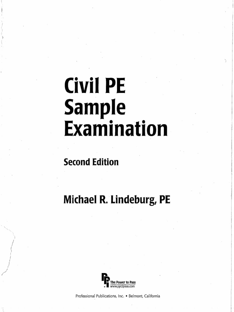 Civil PE Sample Exam (Lindburg) | PDF