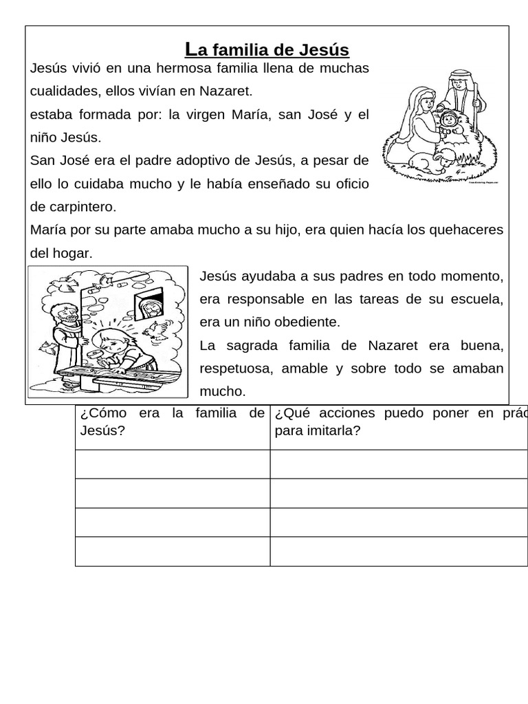 Ficha de La Familia de Jesus | PDF