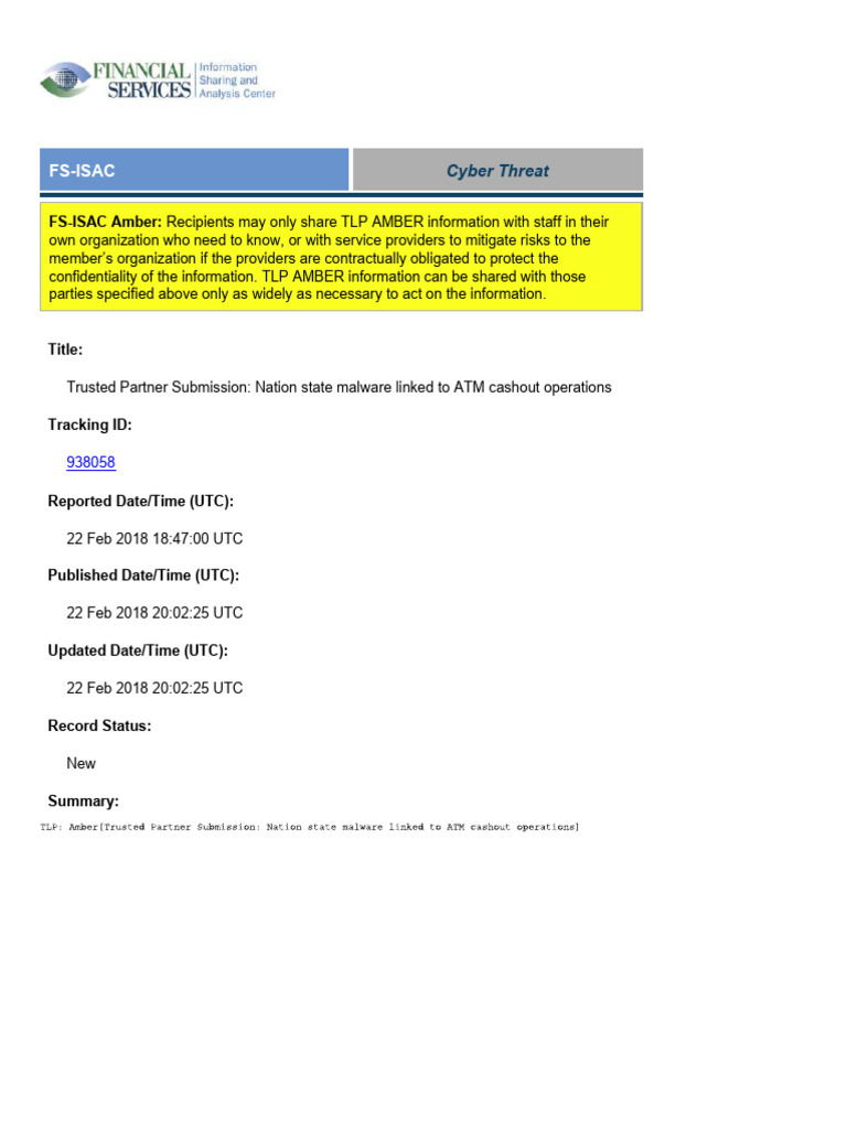 DPRK Malware in ATM Cashout Attacks | PDF | Malware | Public Key ...