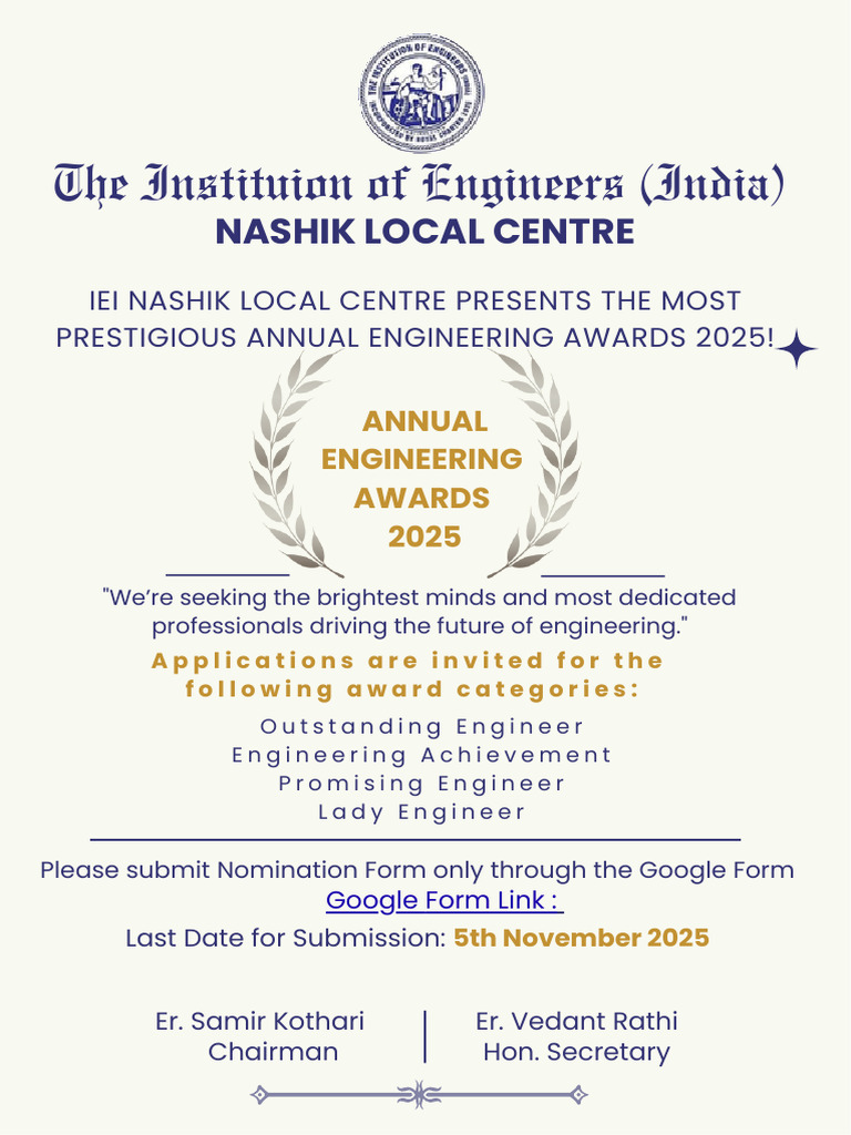 Annual Engineering Awards 2025 Nominations | PDF