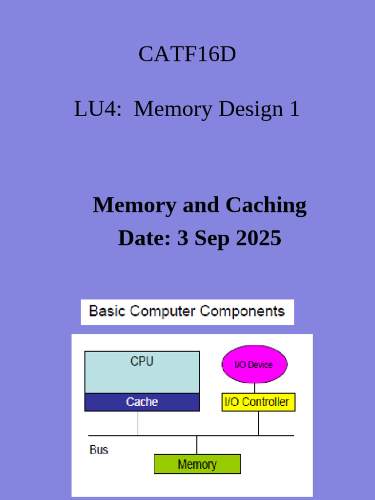 LU7 - CATF16D - Memory System Design I | PDF | Random Access Memory ...