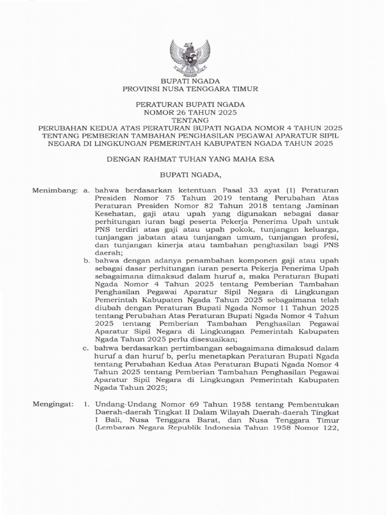 Perbup No 26 Tahun 2025 | PDF