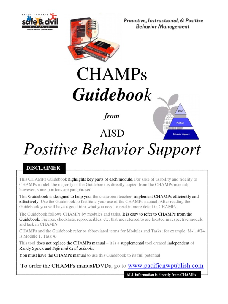 Champs Guidebook | PDF | Classroom Management | Motivation