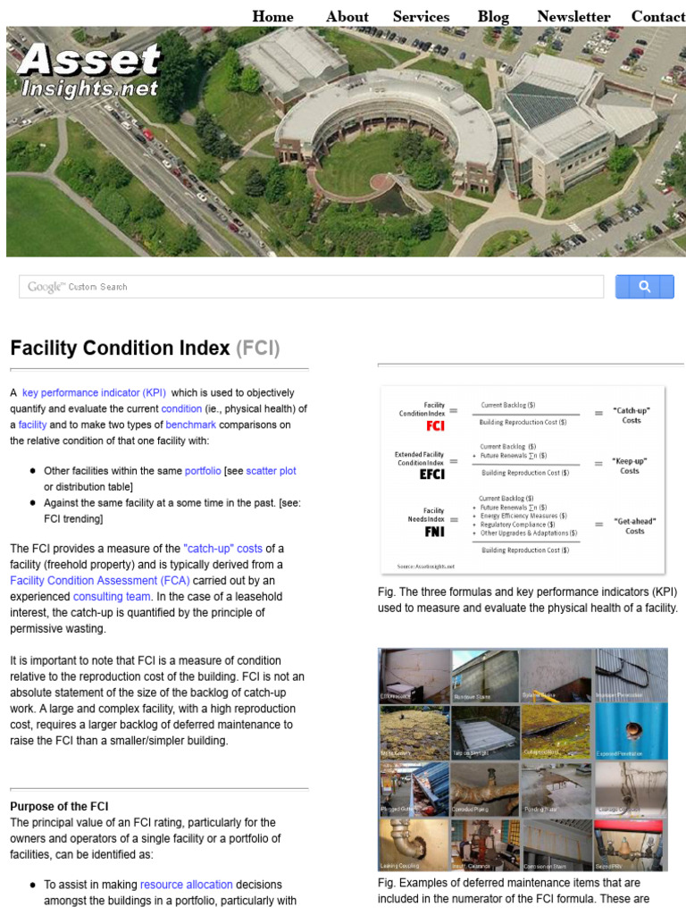 Facility Condition Index FCI Description | PDF | Performance Indicator ...