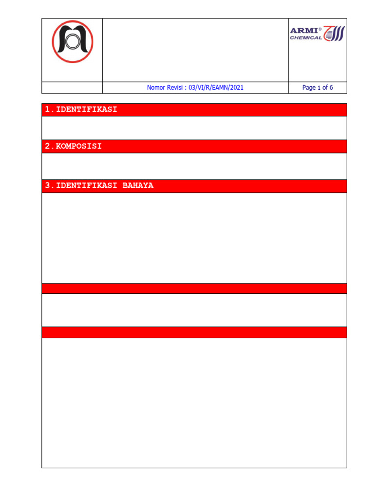 MSDS ARMI OD 661: Dispersant Tumpahan Minyak | PDF