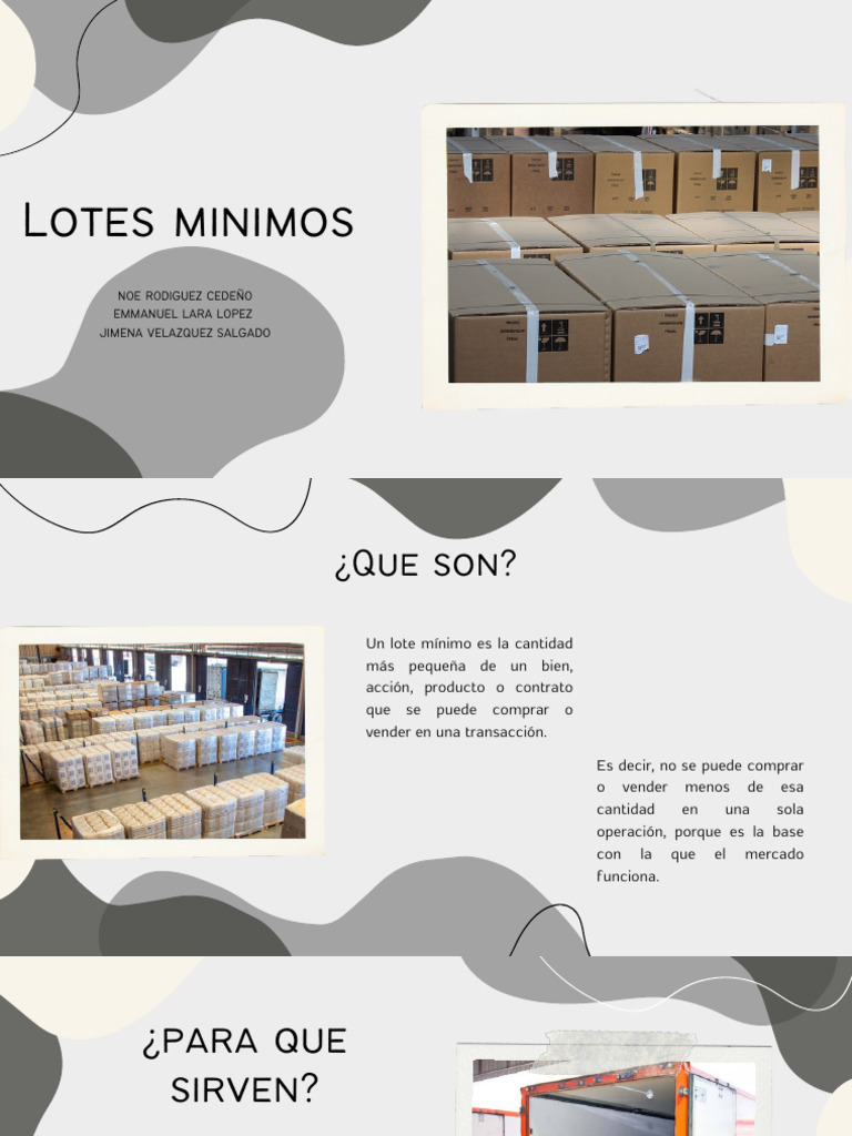 Lotes Mínimos: Definición y Ventajas | PDF | Mercado (economía ...