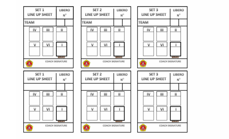 Line Up Sheet Voli | PDF