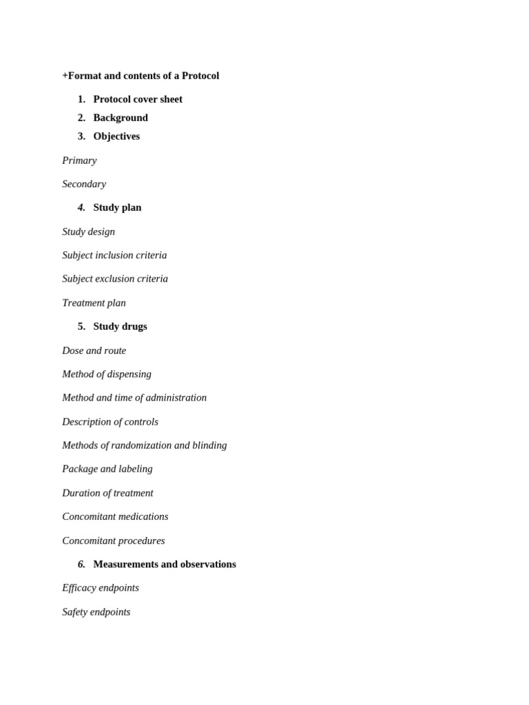 Format and Contents of A Protocol | PDF