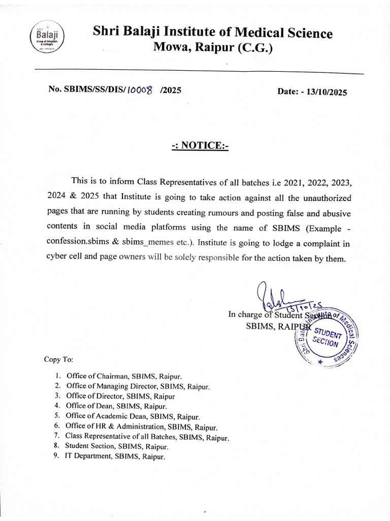 Notice-13 10 2025 | PDF