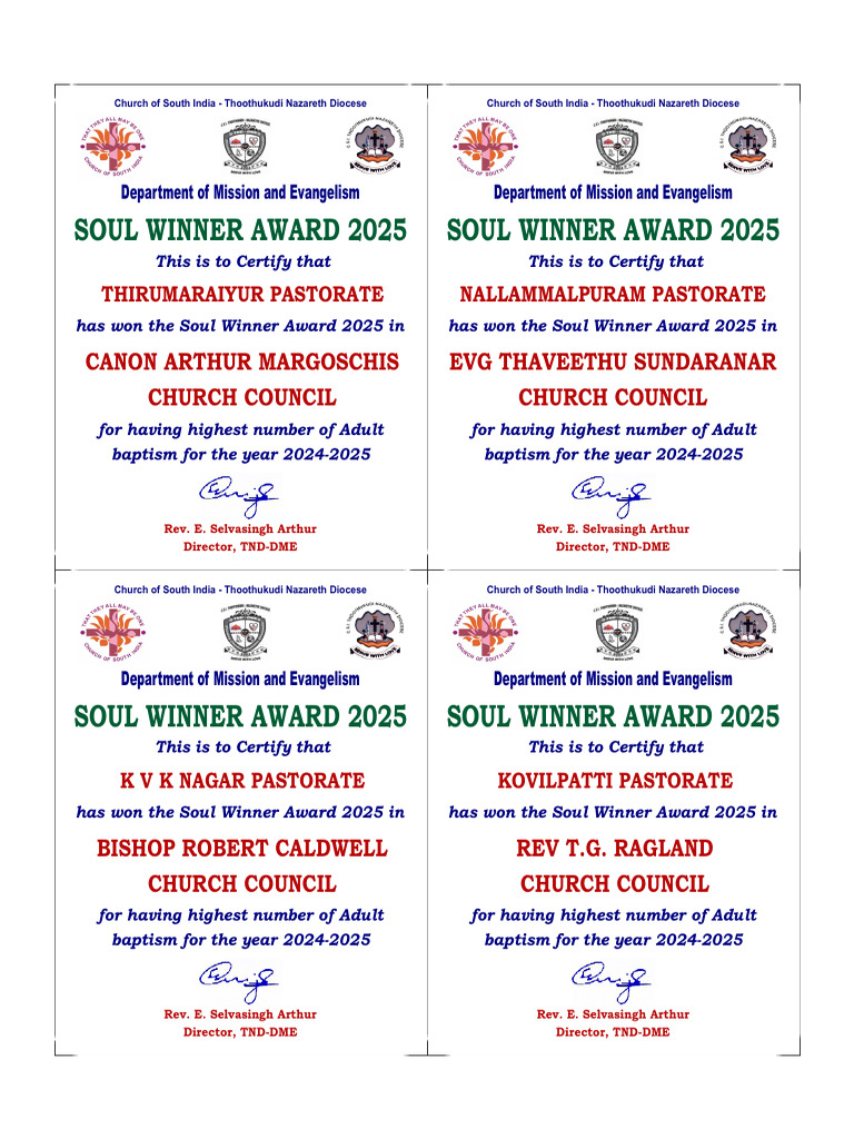 Thoothukudi Nazareth SOUL WINNER 21102025 | PDF