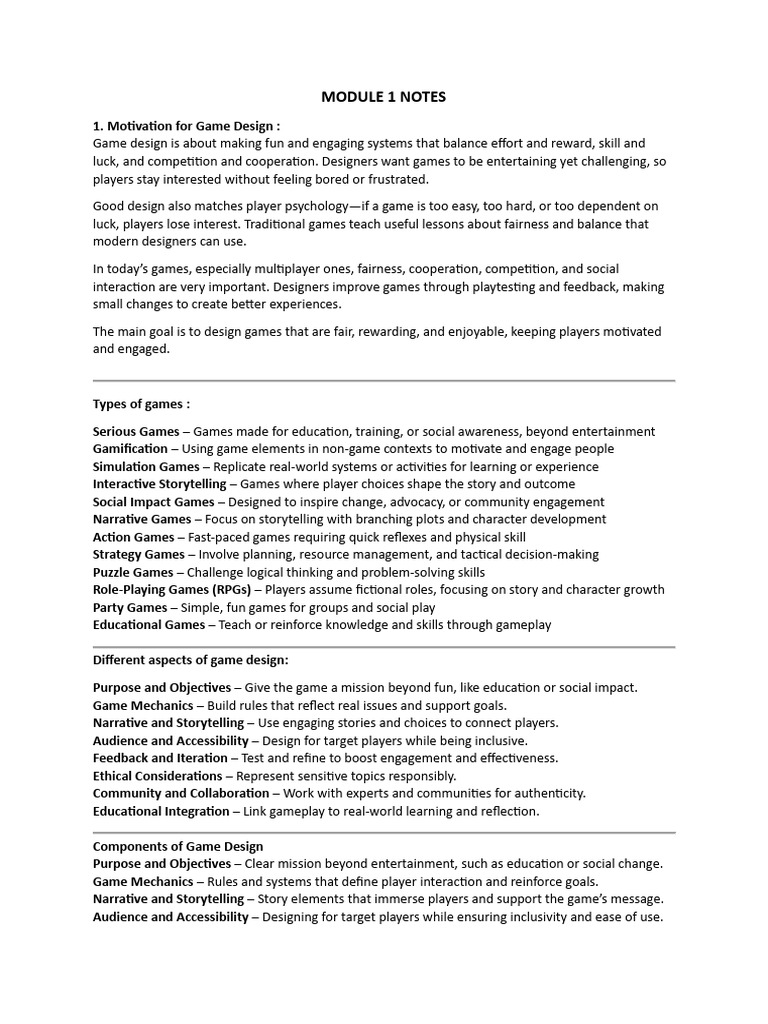 Game Design Fundamentals and Strategies | PDF | Motivation | Motivational