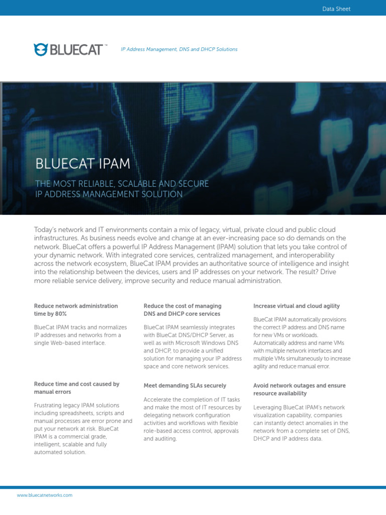 Bluecat Data Sheet Ipam Final | PDF | Computer Network | Domain Name System