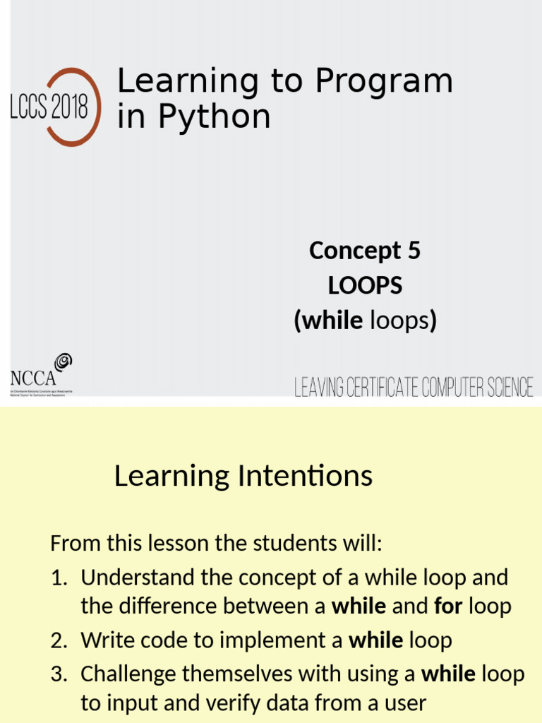 LCCS Programming 5 2 LoopsWhile | PDF | Control Flow | Computer Programming
