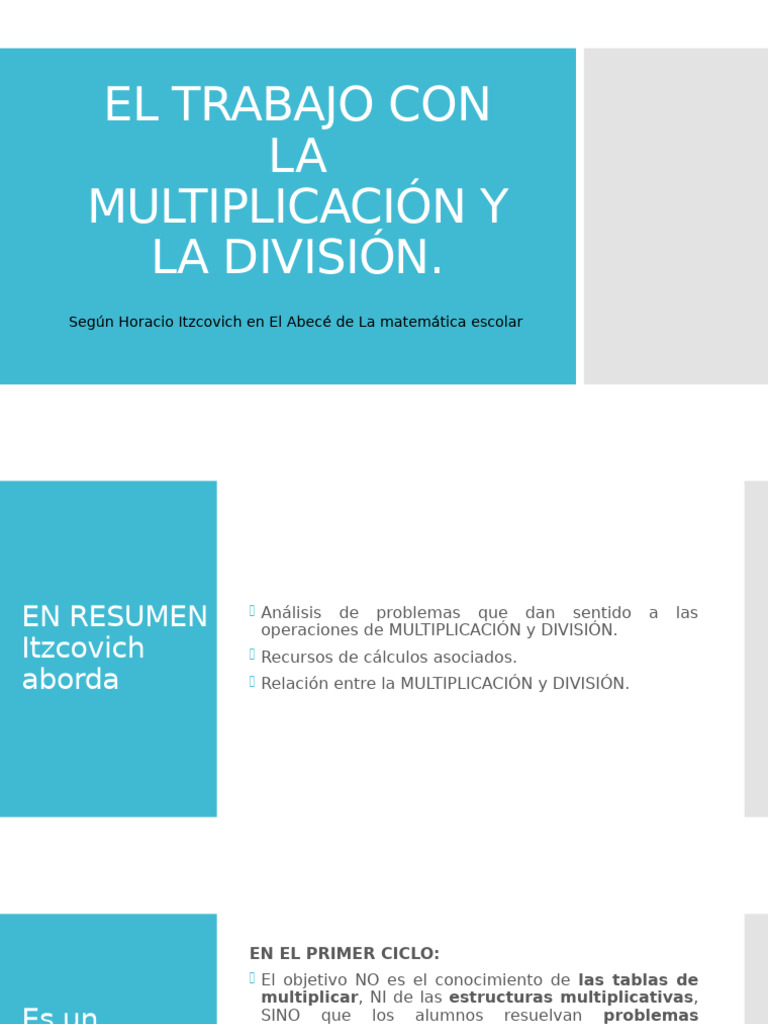 El Trabajo Con La Multiplicacion y La Division | PDF | Multiplicación ...