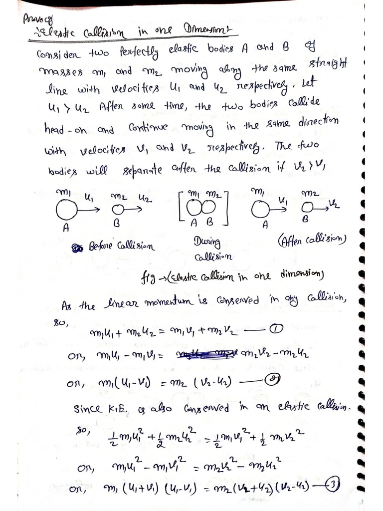 Class 11 Elastic Collision | PDF