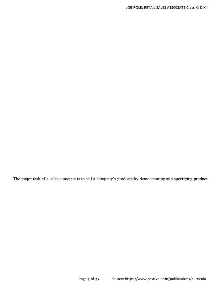02 Retail Sales Associate - 06042024 - Revised | PDF | Retail ...