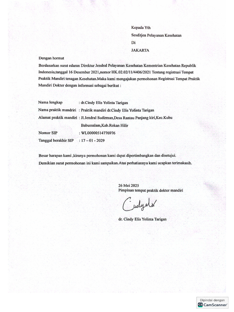 Permohonan Sesditjen Pelayanan Kesehatan | PDF