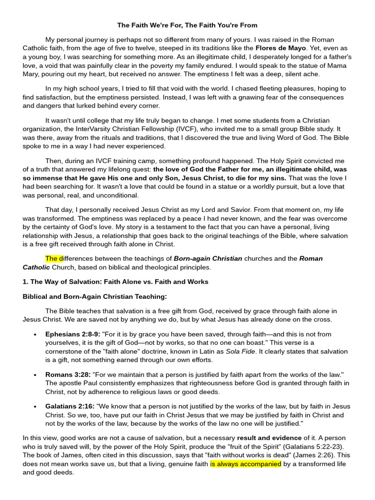 The Faith We'Re For, The Faith You'Re From - Edited Text | PDF ...