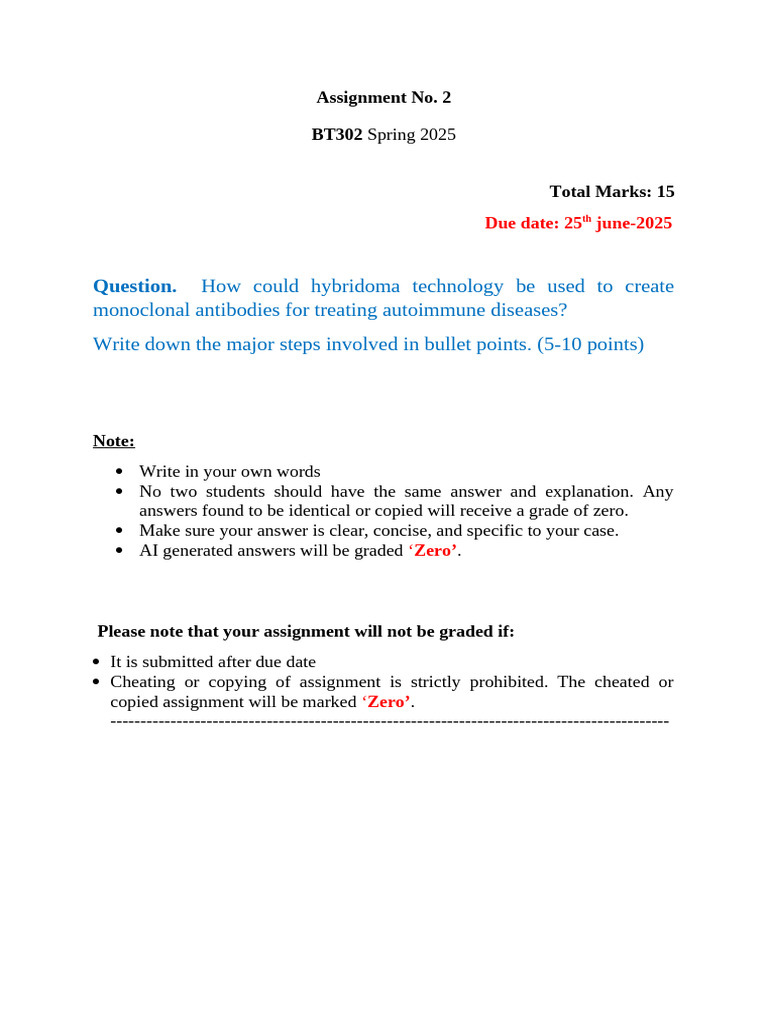 Spring 2025 - BT302 - 2 | PDF