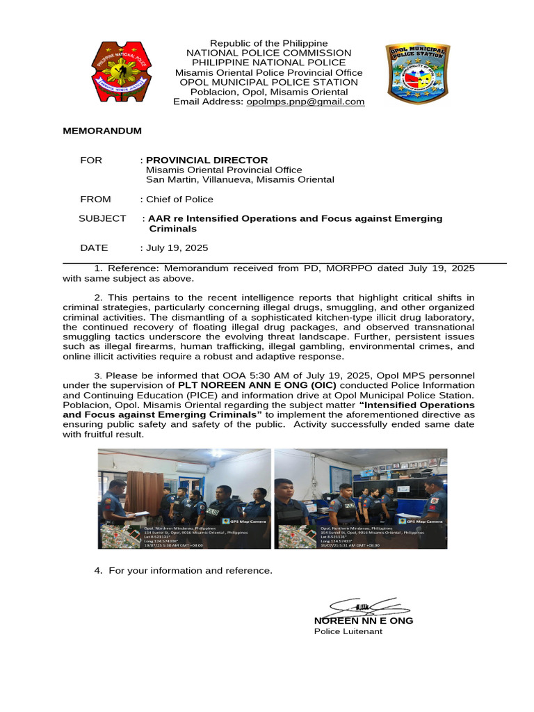AAR Re Intensified Operations and Focus Against Emerging | PDF