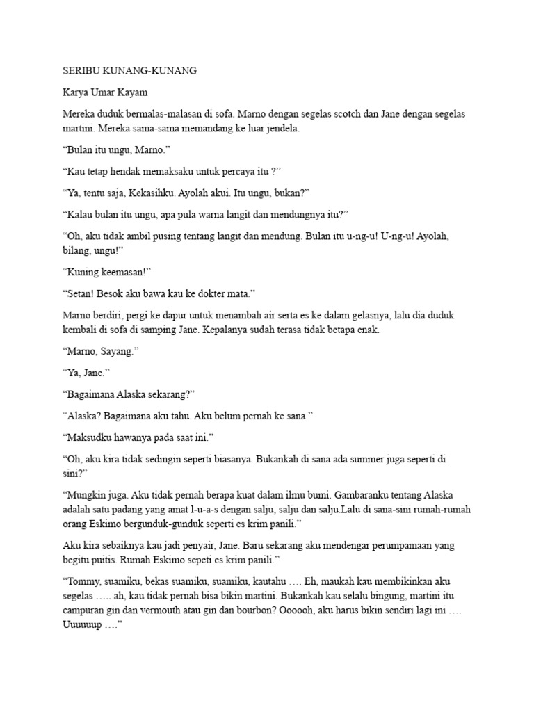 Dialog Romantis di Tengah Malam | PDF