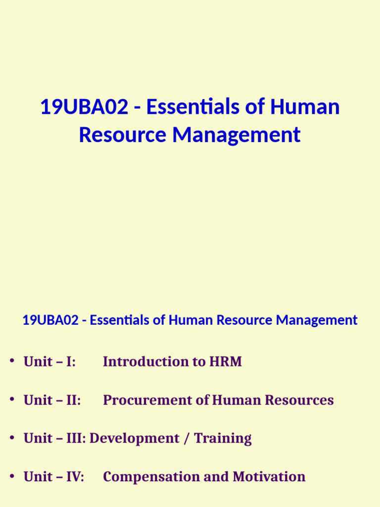 Human Resource Management Essentials | PDF | Human Resource Management ...