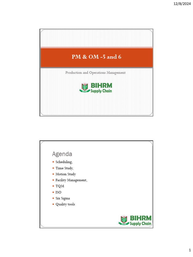 PM & OM 5 and 6 | PDF | Quality Management | Business