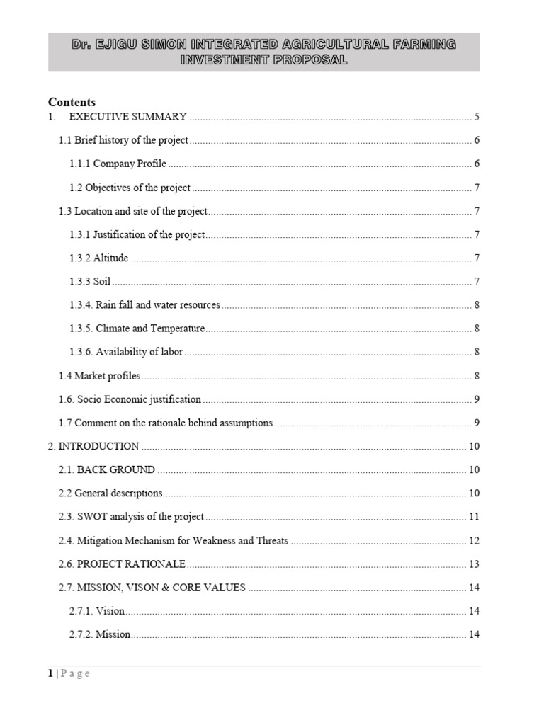Integrated Agricultural Farming Proposal | PDF | Cereals | Agriculture