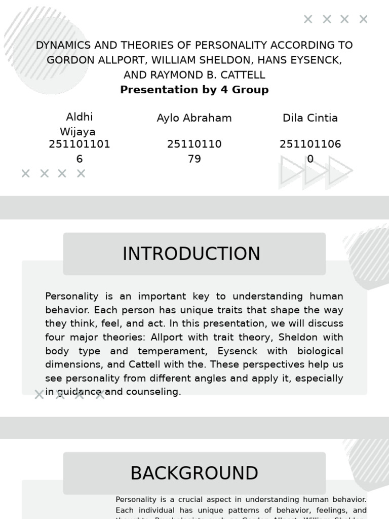 Personality Theories by Allport, Sheldon, Eysenck, Cattell | PDF ...