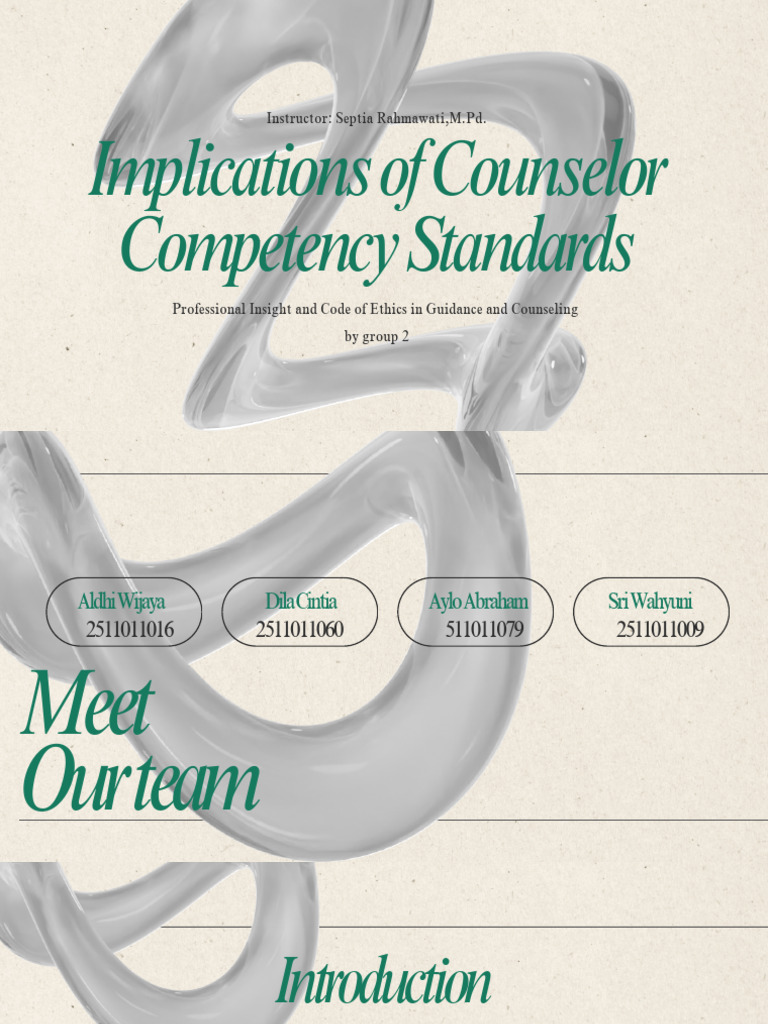 Implications of Counselor Competency Standards by Group 2 | PDF ...