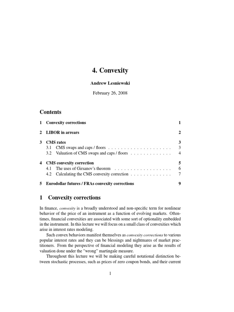 Convexity: Andrew Lesniewski February 26, 2008 | Download Free PDF ...