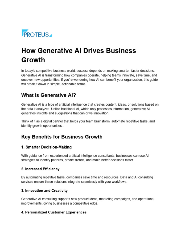 Generative AI for Business Growth Insights | PDF