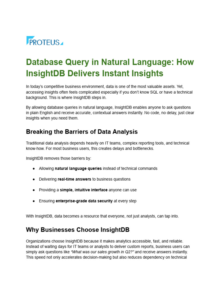 Database Query in Plain English | PDF