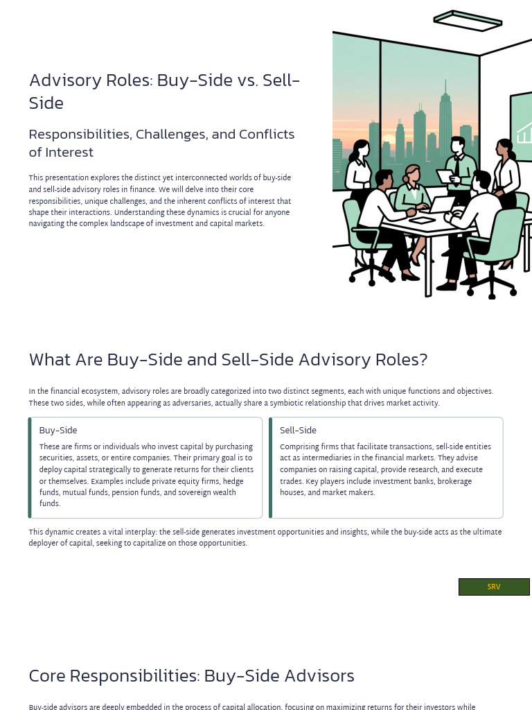 Advisory Roles Buy Side Vs Sell Side | PDF | Mergers And Acquisitions ...