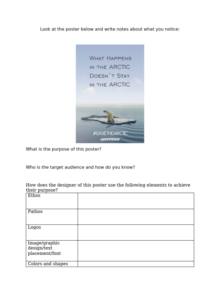 Practice For Rhetorical Analysis of Poster | PDF