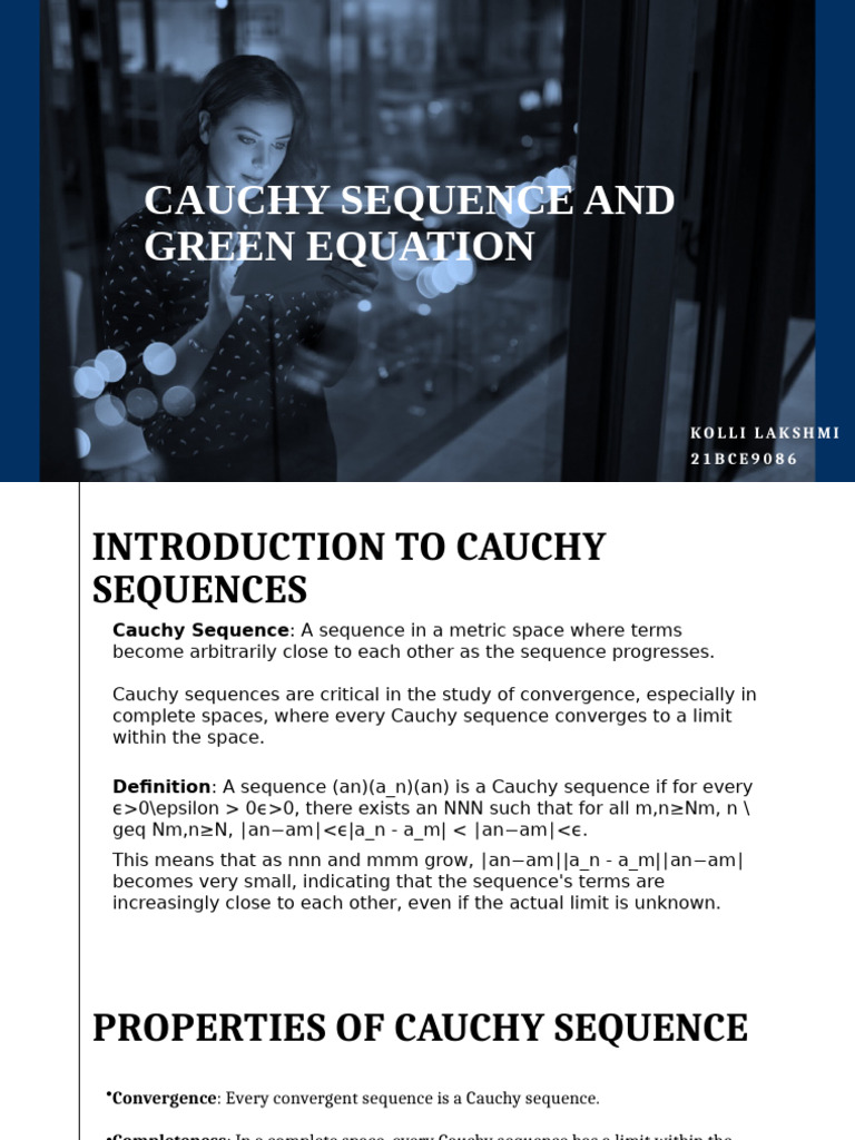 Cauchy Sequences and Green's Equation | PDF | Sequence | Limit ...