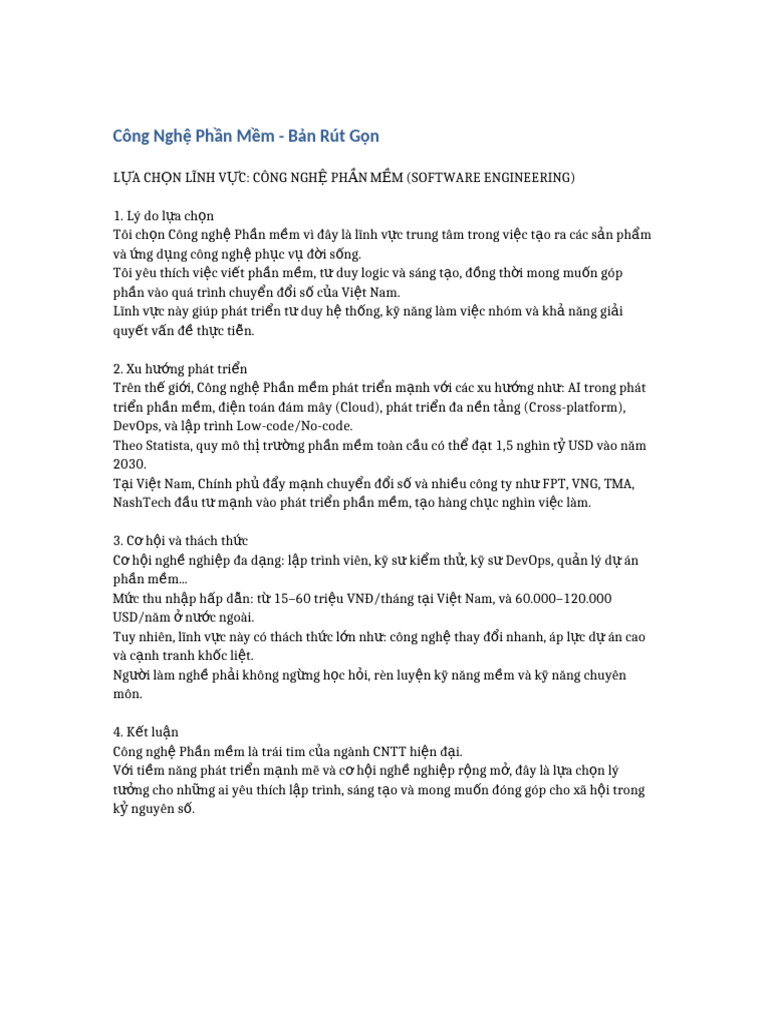 Cong Nghe Phan Mem Rut Gon | PDF