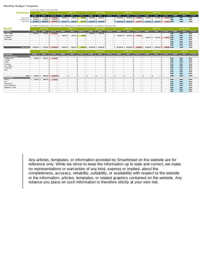 Monthly Budget Tracking Template | PDF | Economies