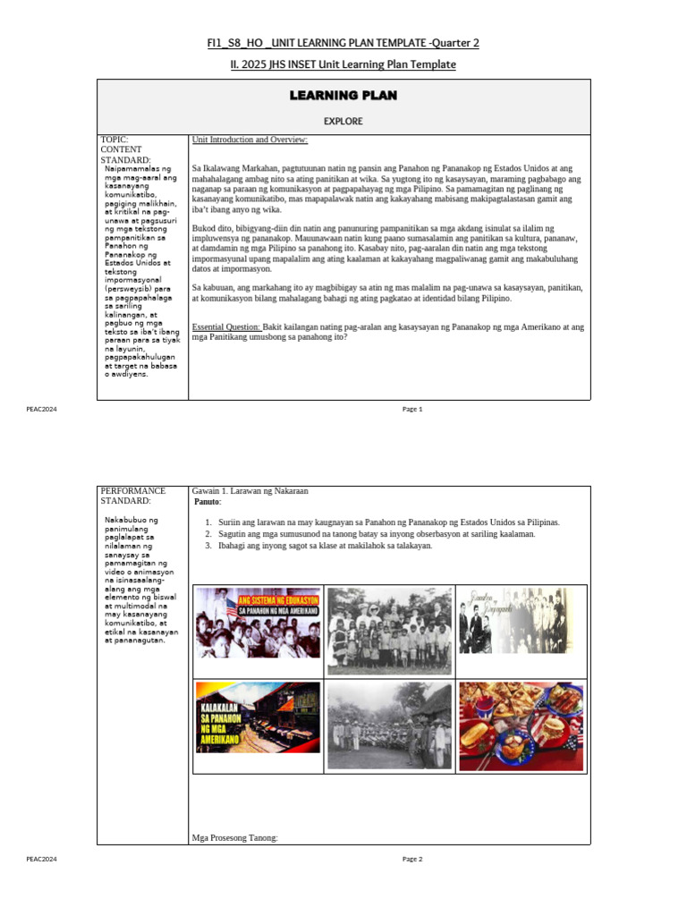 Grade 8 Quarter 2 Learning Plan | PDF