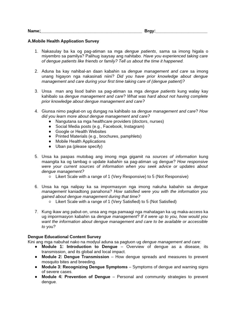 Thesis Survey Questions | PDF