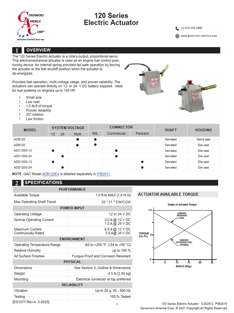 PIB2010 120-C ACI Motor Electric Actuator | PDF | Direct Current ...