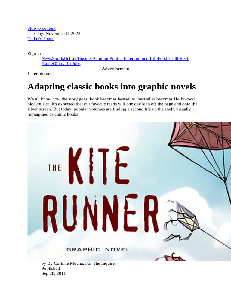 Adapting The Kite Runner to Graphic Novel | PDF | Walden | Comics