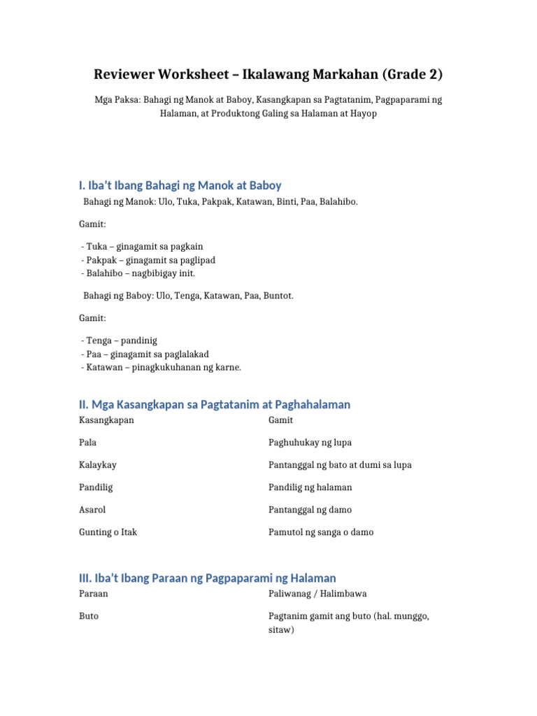 Grade2 EPP 2ndquarter Reviewer | PDF