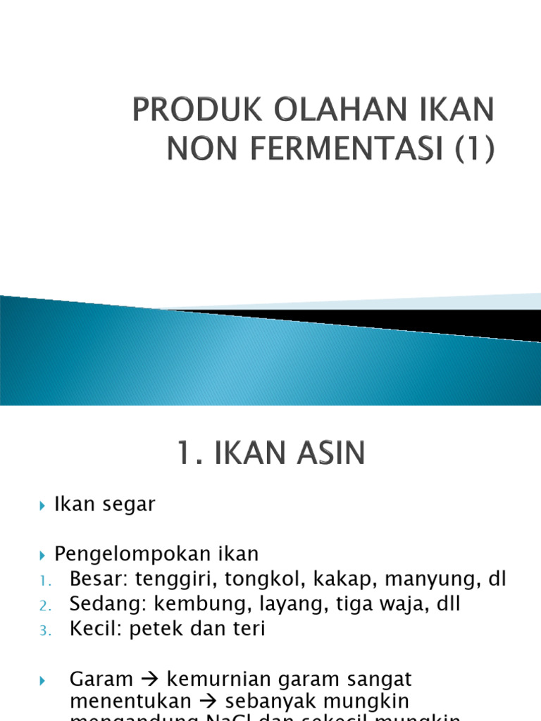 Teknik Pengolahan Ikan Segar dan Asin | PDF