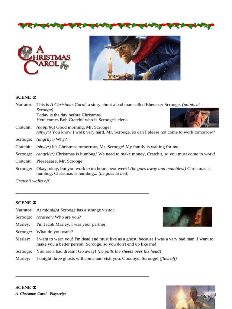 A Christmas Carol Short Script | PDF | Ebenezer Scrooge | A Christmas Carol