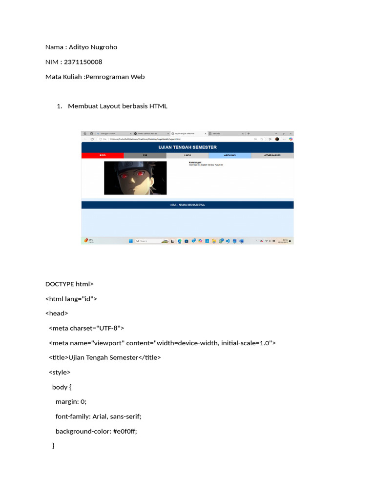 Membuat Layout Berbasis HTML | PDF | Computer File Formats | Cyberspace