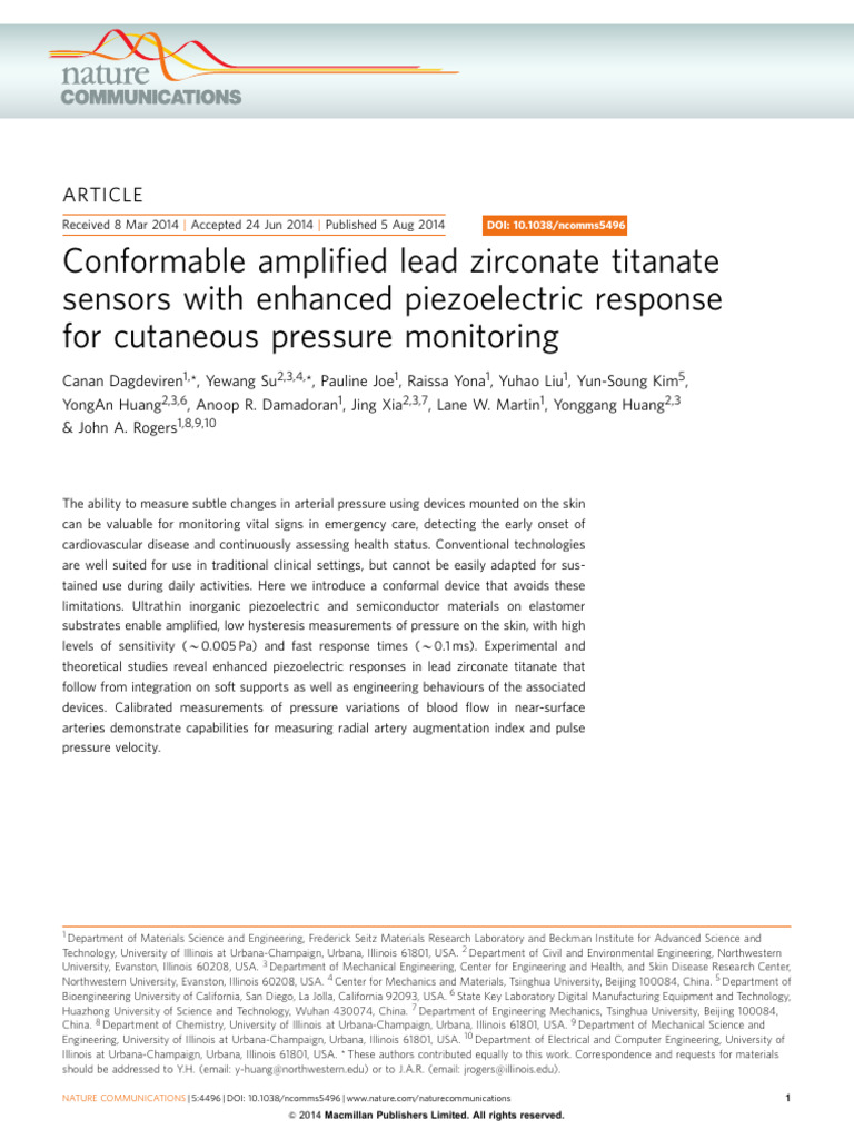 Conformable Amplified Lead Zirconate Titanate Sensors With Enhanced ...