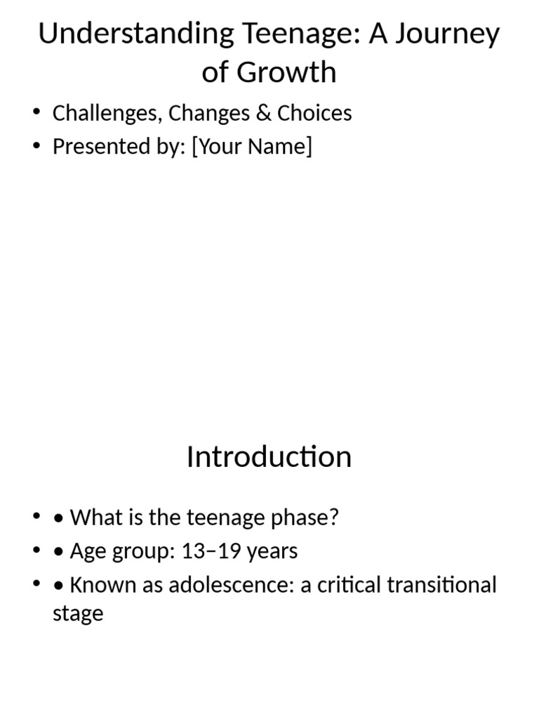Navigating Teenage Growth and Challenges | PDF